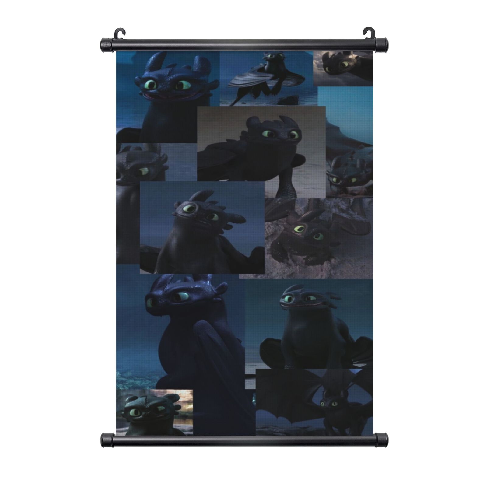 Toothless Poster Aesthetic Canvas PVC Shaft Wall Art Hanging Hanger ...