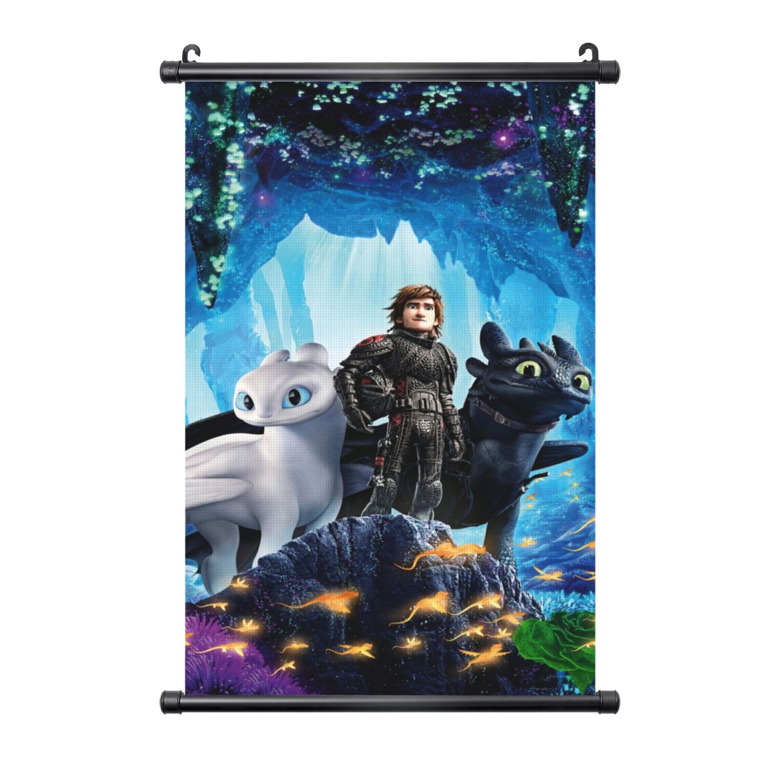 Toothless Poster Aesthetic Canvas PVC Shaft Wall Art Hanging Hanger ...