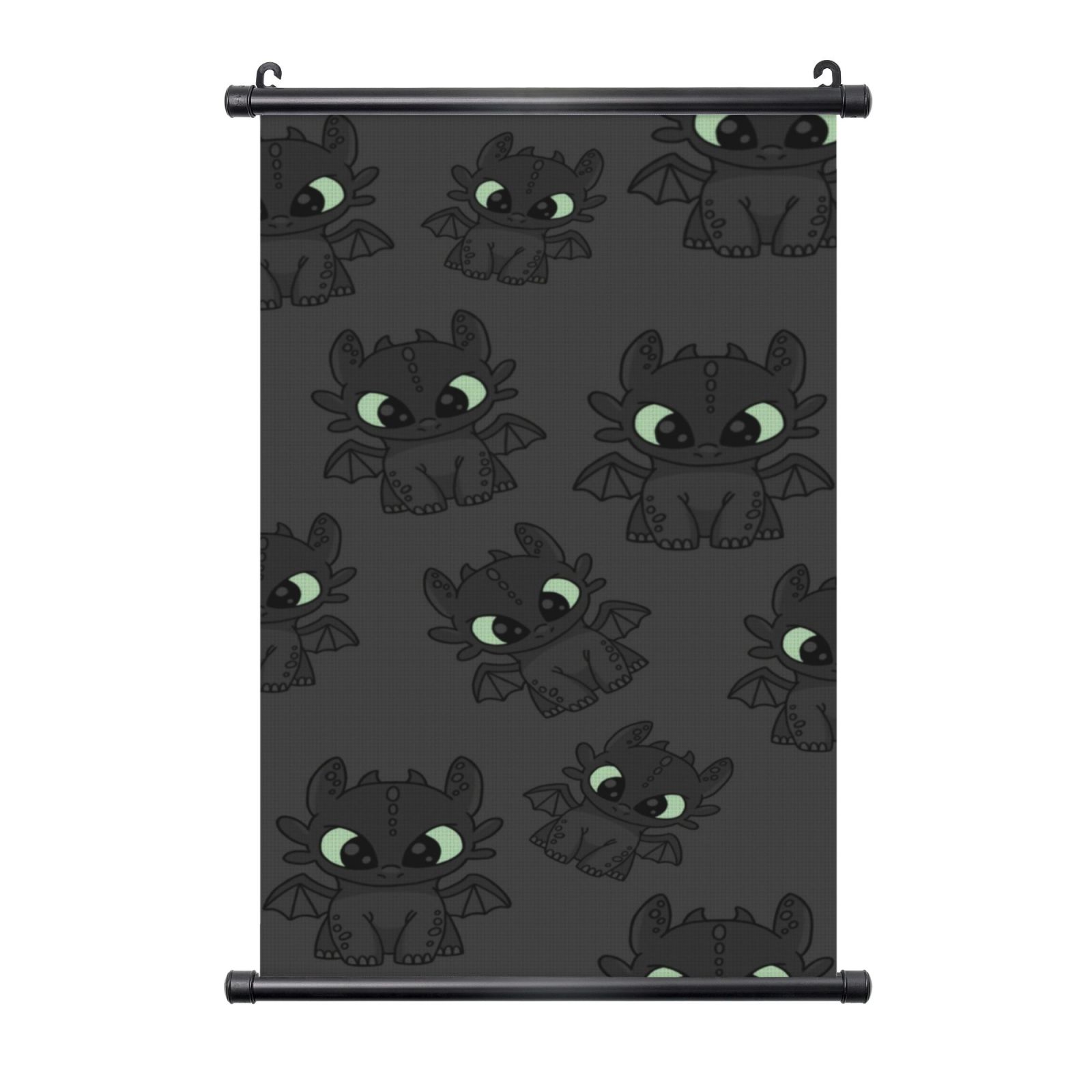 Toothless Poster Aesthetic Canvas PVC Shaft Wall Art Hanging Hanger ...