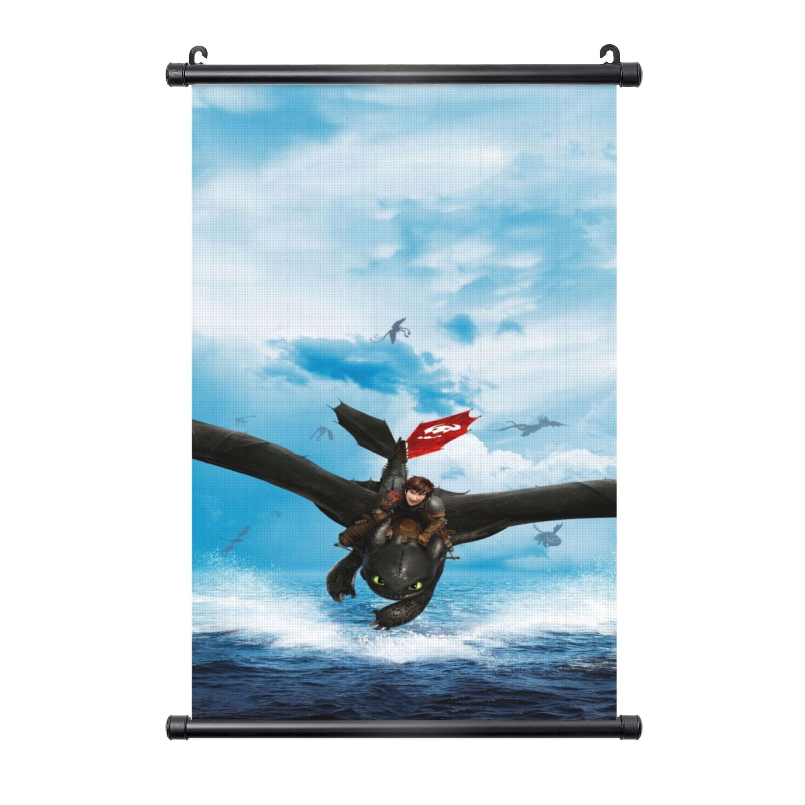 Toothless Poster Aesthetic Canvas PVC Shaft Wall Art Hanging Hanger ...
