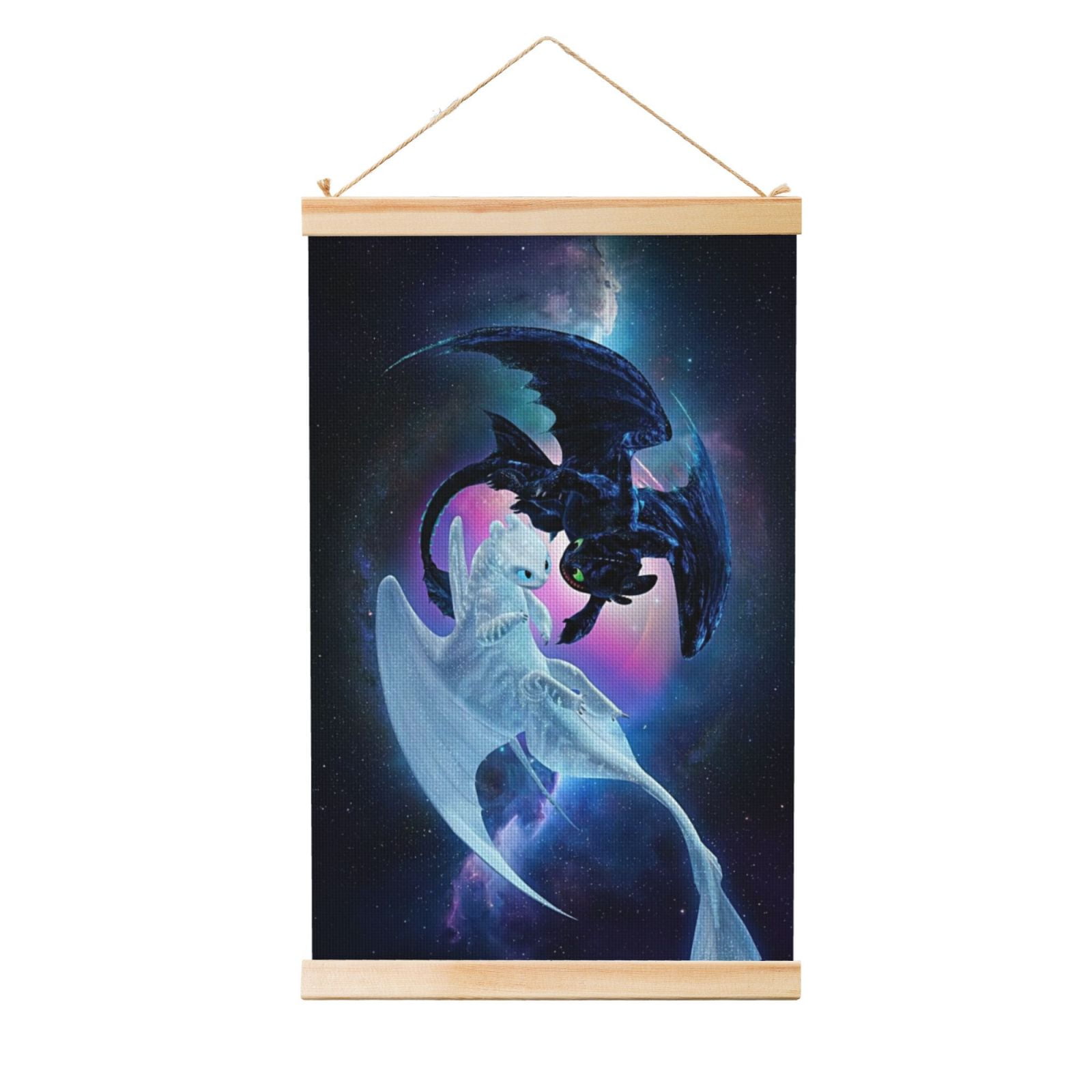 Toothless Poster Aesthetic Canvas Wooden Shaft Wall Art Hanging Hanger ...