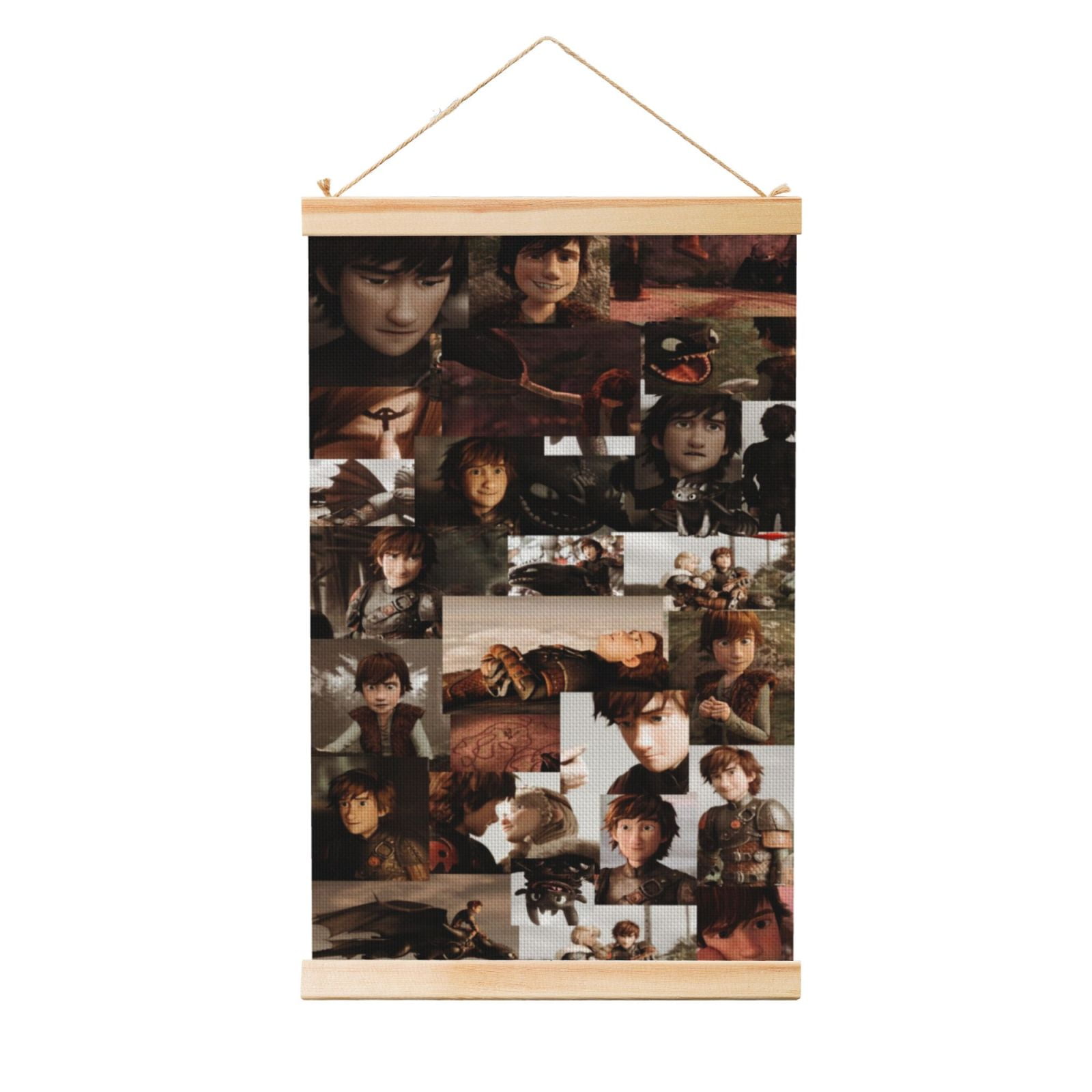 Toothless Poster Aesthetic Canvas Wooden Shaft Wall Art Hanging Hanger ...