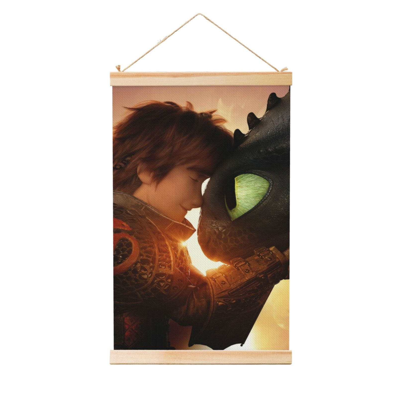 Toothless Poster Aesthetic Canvas Wooden Shaft Wall Art Hanging Hanger ...
