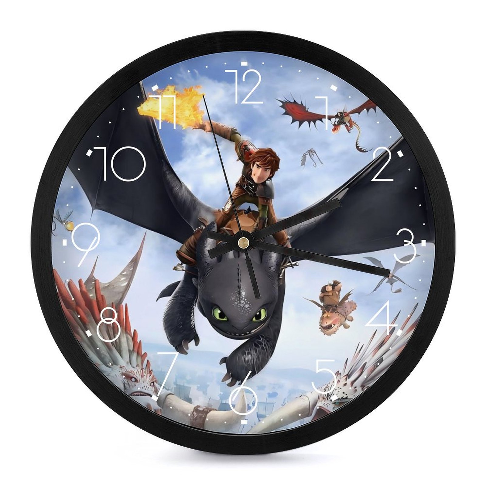 Toothless Round wall clocks battery operated decorative - Walmart.com