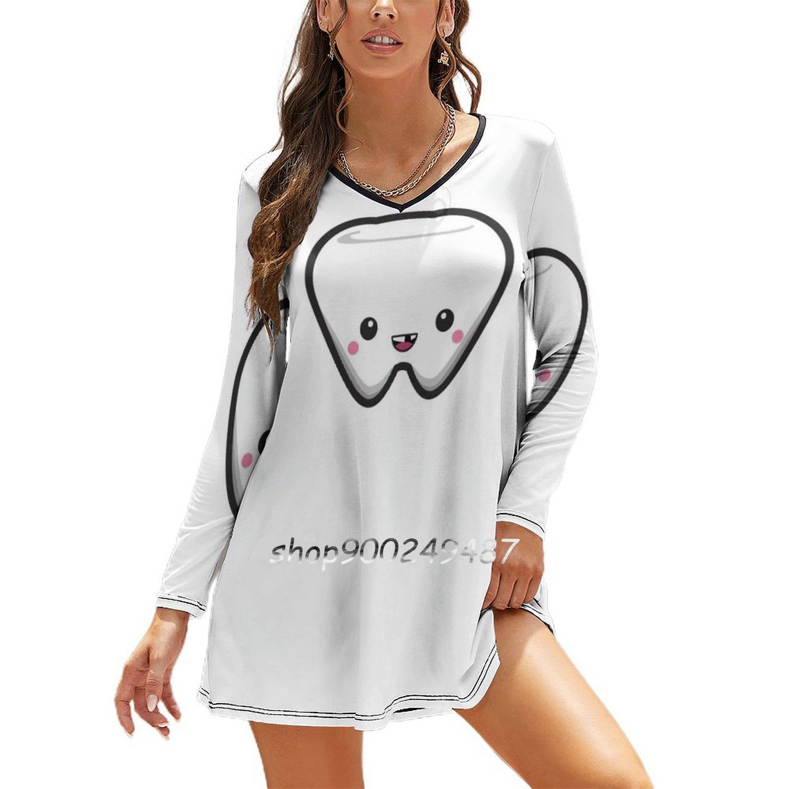 Toothless Tooth Square Neck Dress Sweet Summer Dress Women Elegant ...