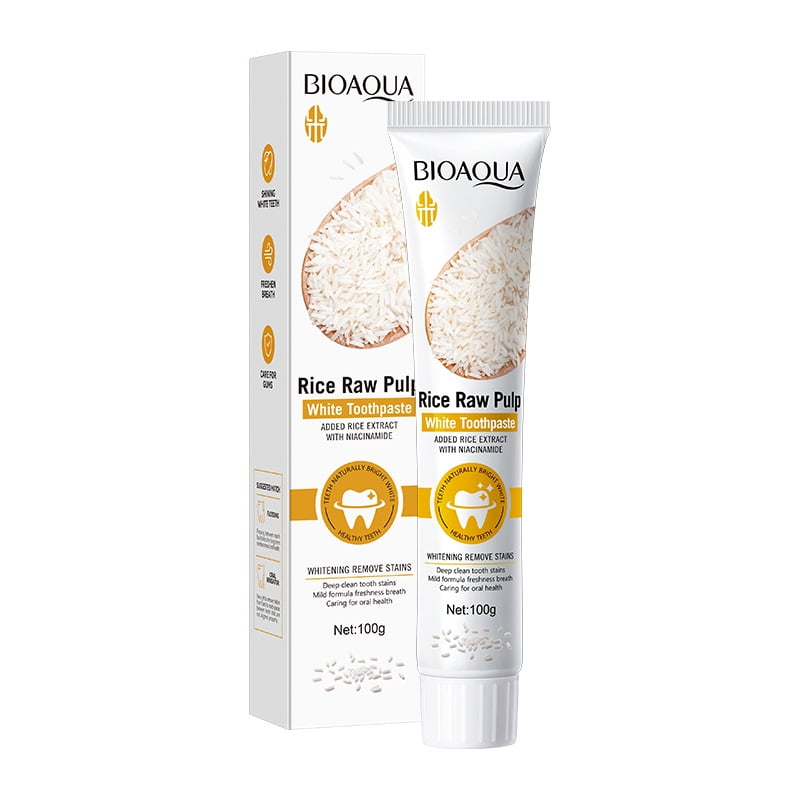 Toothpaste BIOAOUA Rice Puree Whitening Toothpaste 100g Deep Cleaning ...