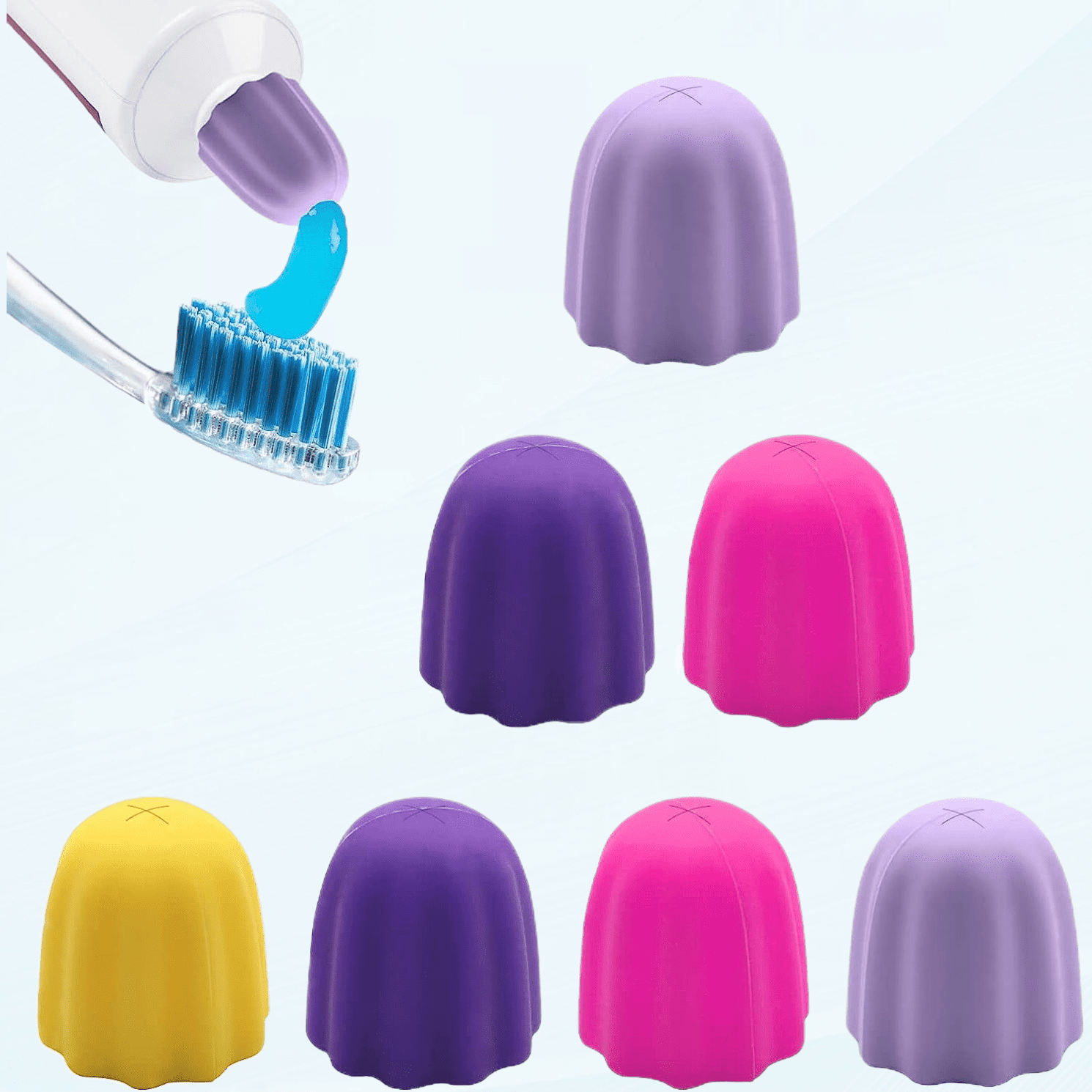 Toothpaste Caps & Dispensers Set Self Closing Toothpaste Caps Squeezer ...