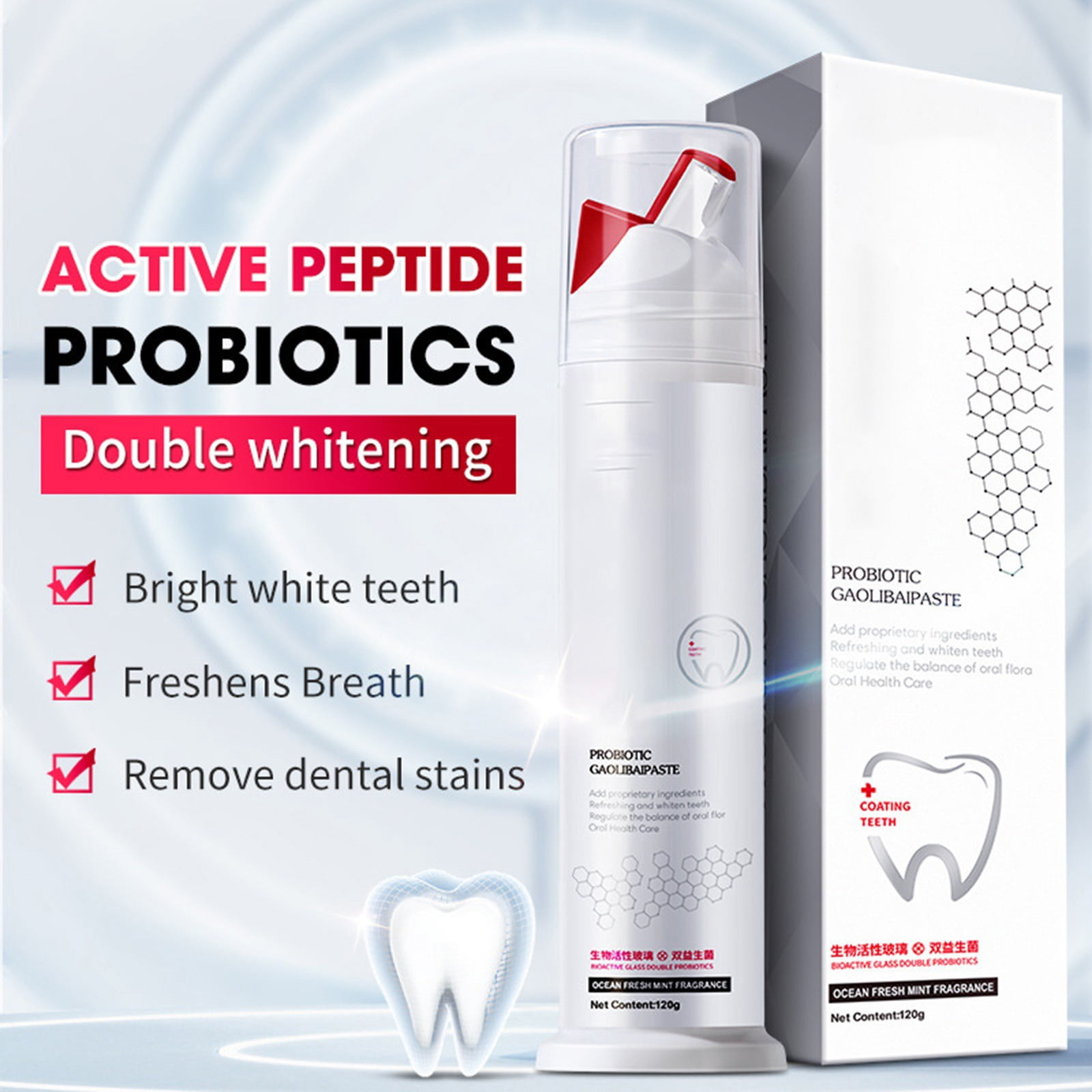Toothpaste Extra Whitening Double Whitening Probiotic Toothpaste ...