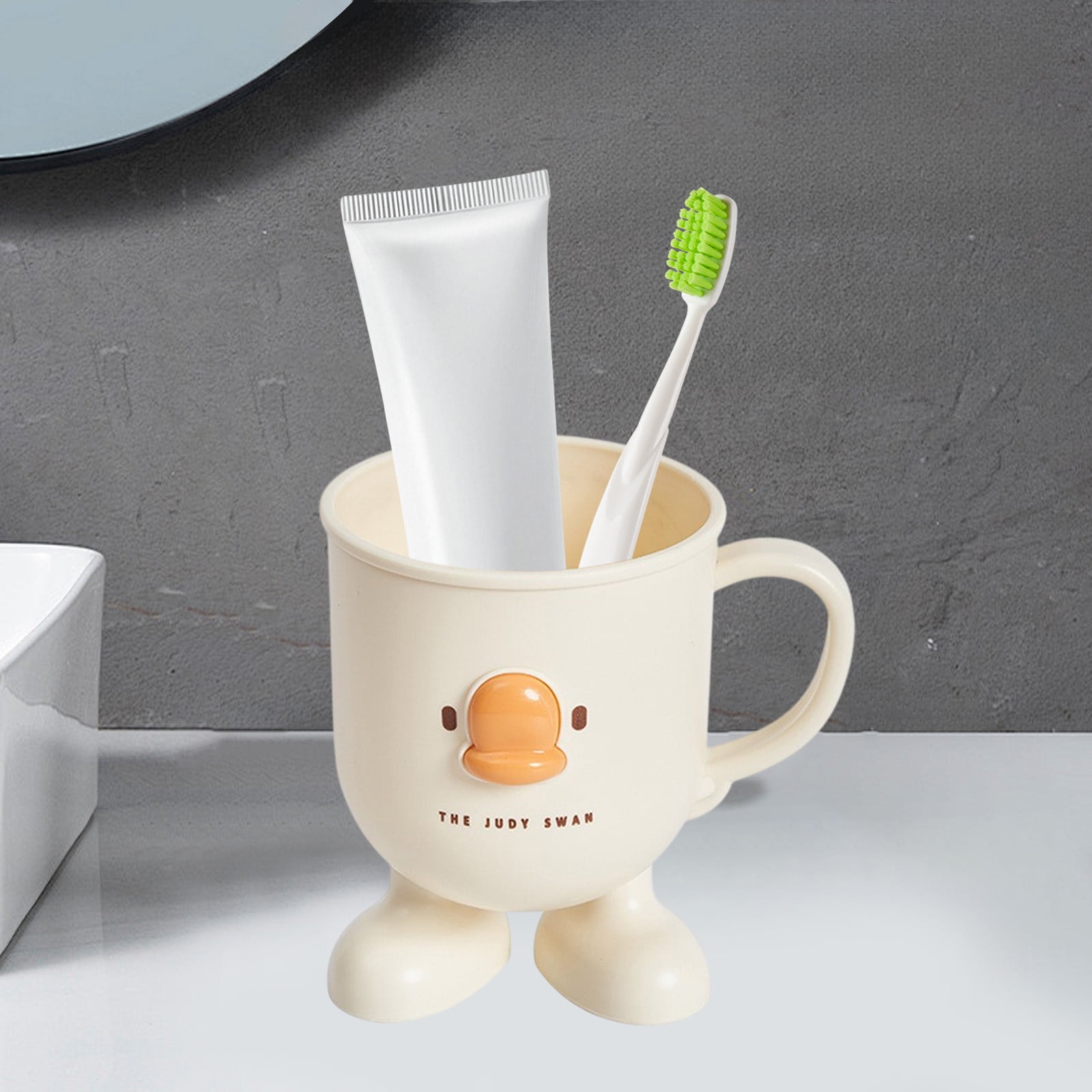 Toothpaste Holder Mug,Stainless Steel Brushing Cup,Spout Design,Modern ...