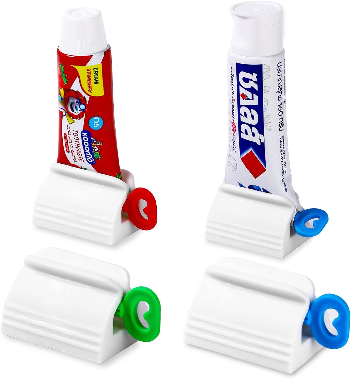 Toothpaste Squeezer, Set of 4 Rolling Toothpaste Squeezer, Dispenser ...