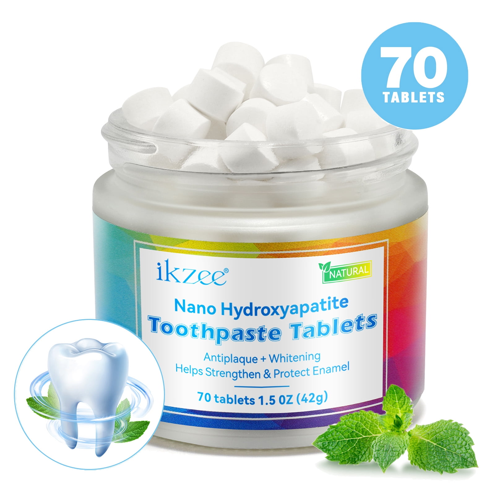 Toothpaste Tablets Made with Nano Hydroxyapatite, 70 Tabs, Fluoride ...