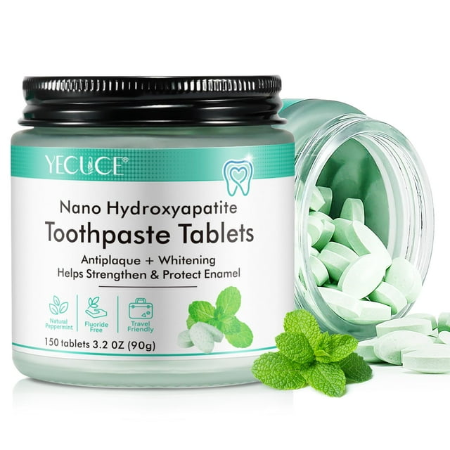 Toothpaste Tablets - Nano Hydroxyapatite Toothpaste, Natural Peppermint ...