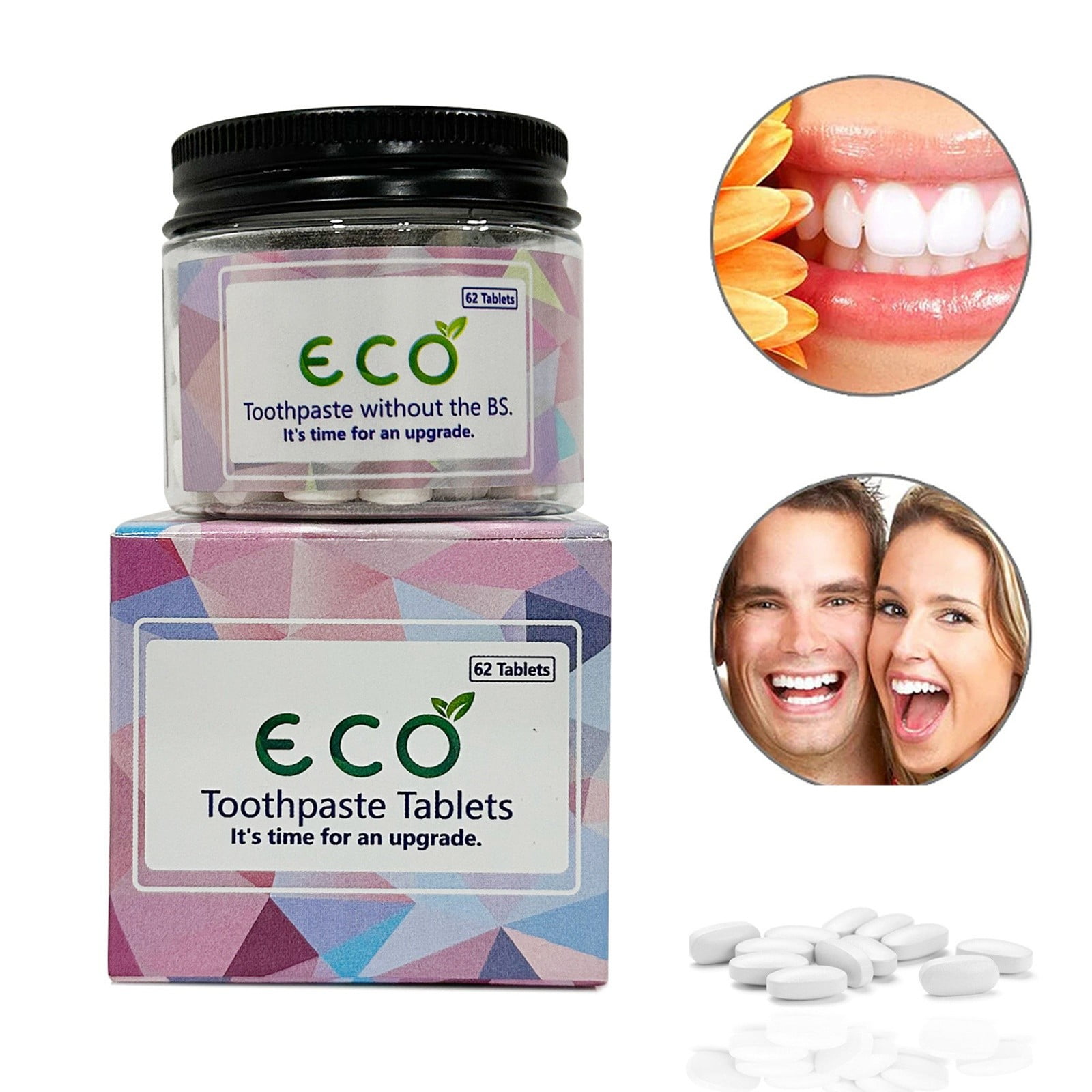 Toothpaste Tablets Natural Toothpaste Tablets Glass Jar Fluoride ...
