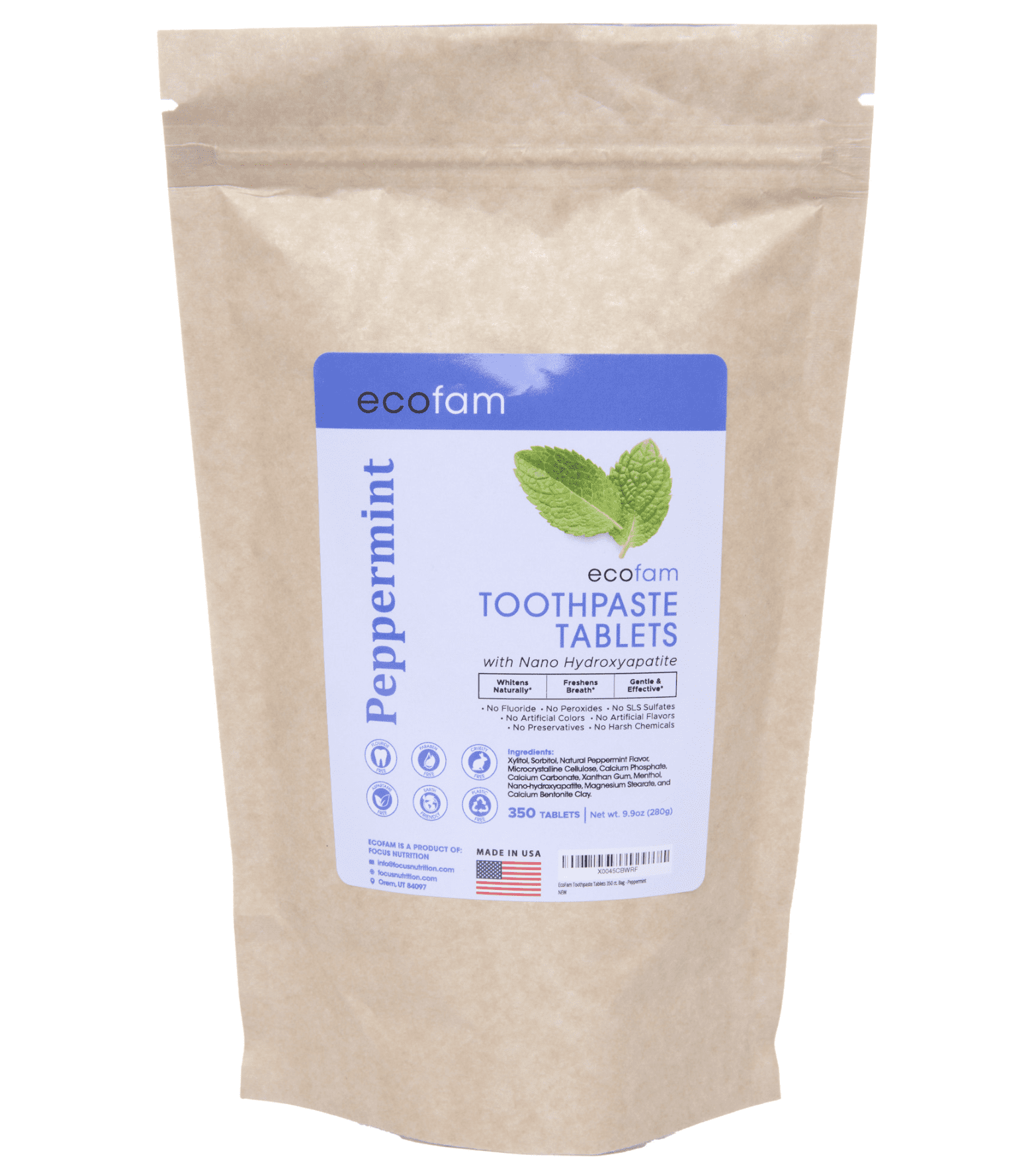 Toothpaste Tablets - Peppermint | Chewable Toothpaste Tablets for Fresh ...