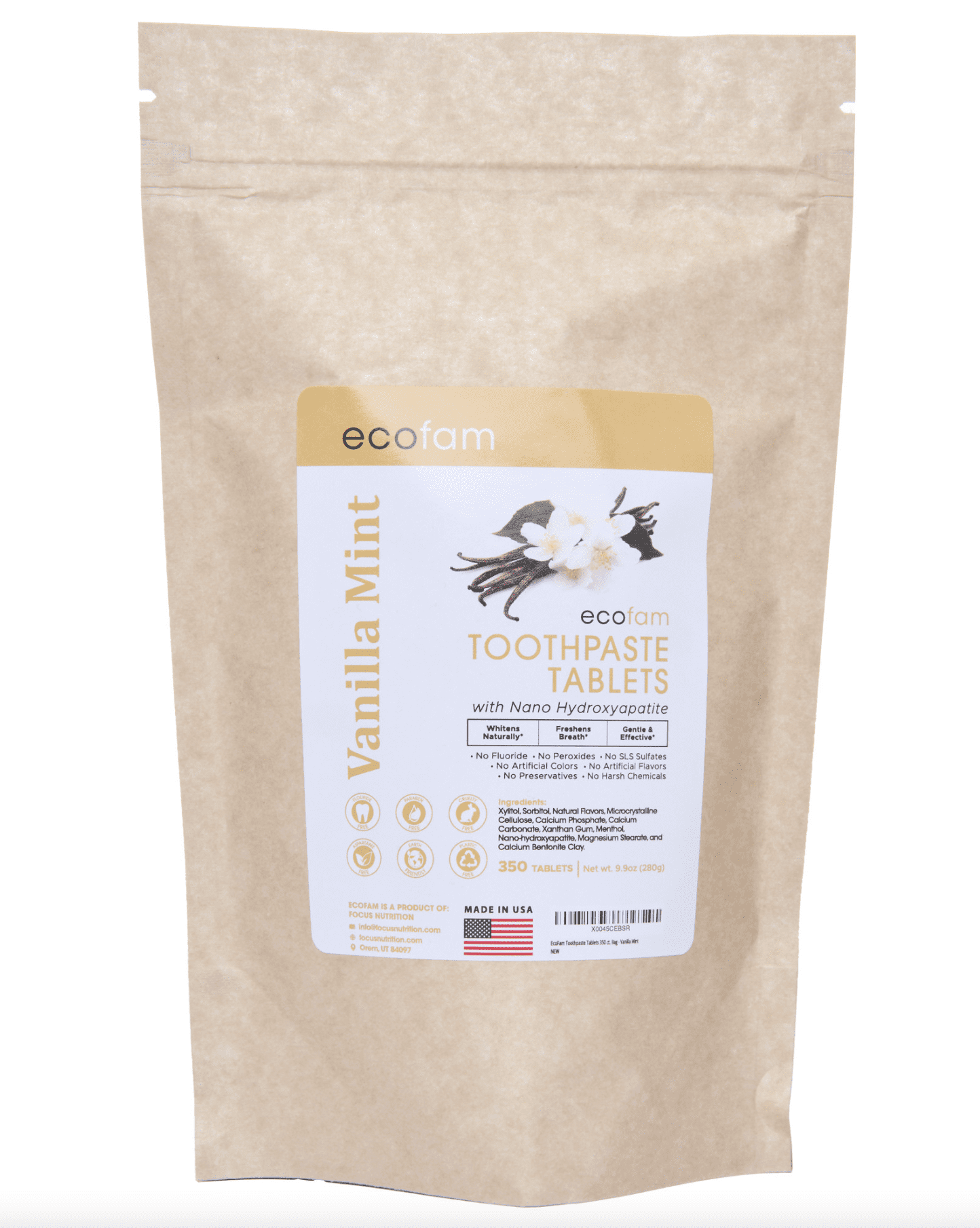 Toothpaste Tablets – Vanilla Mint | Chewable Toothpaste Tablets for ...