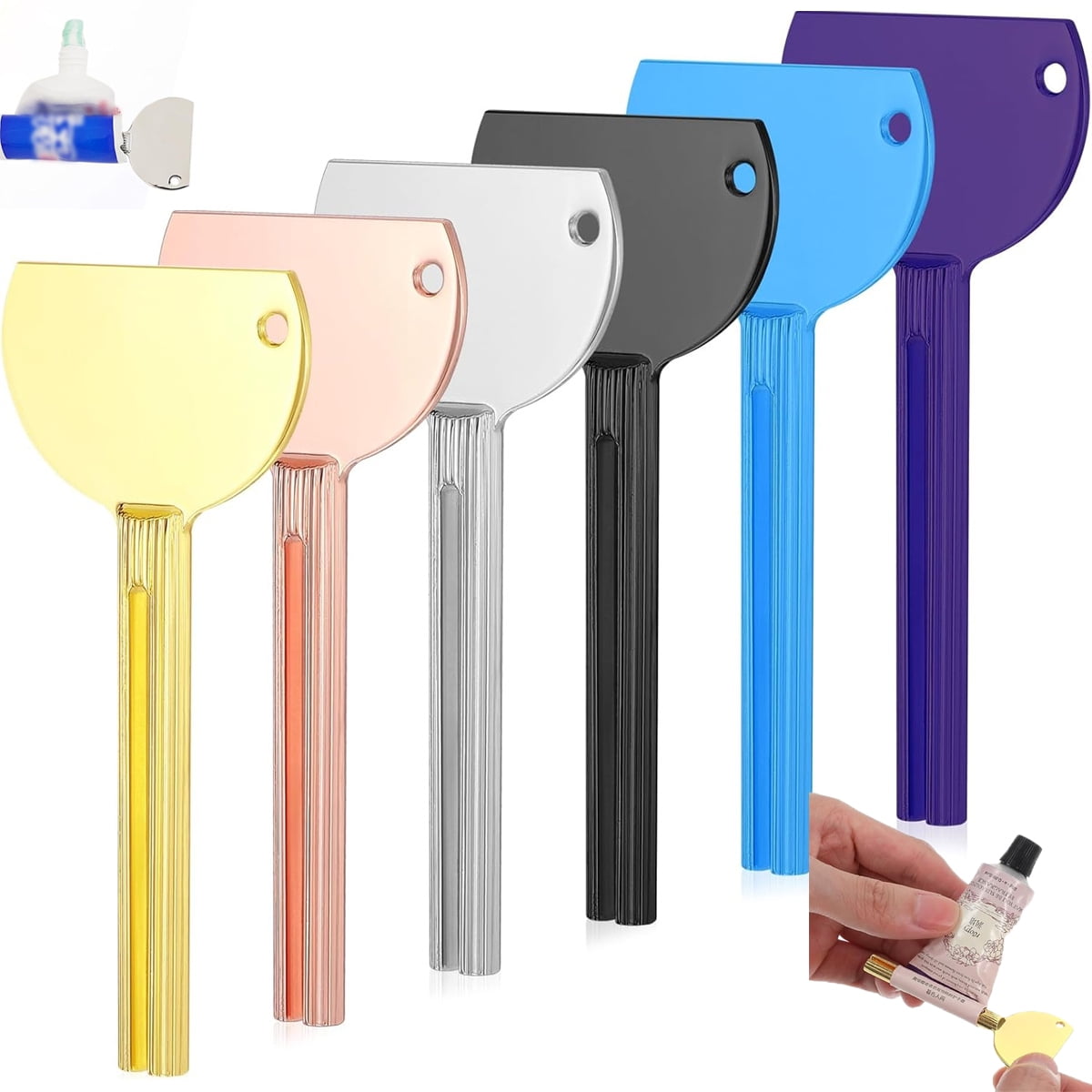Toothpaste Tube Squeezer,Tutuviw Mixed Color Metal Toothpaste Wringer ...
