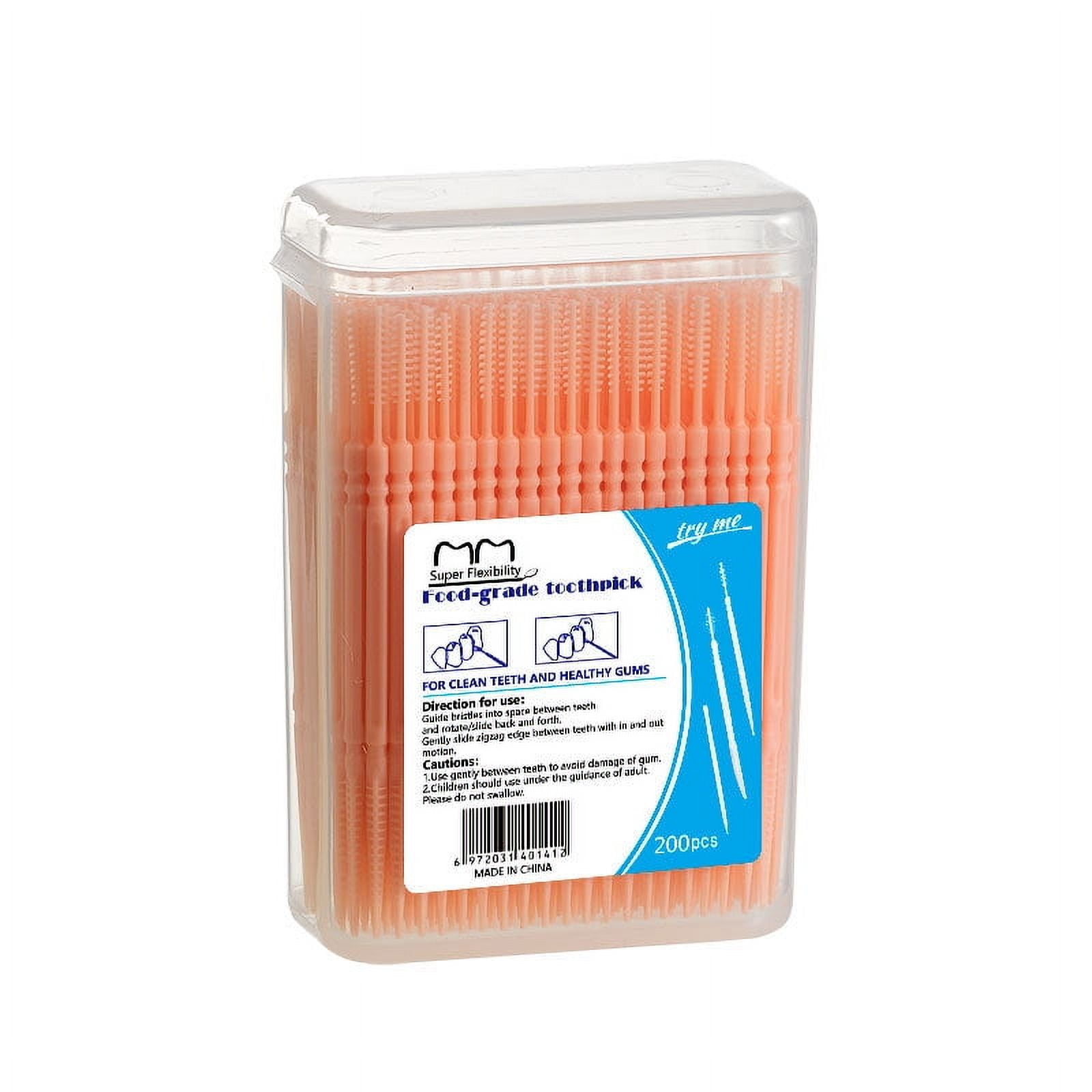 Toothpick Brush 200 PCs Boxed Plastic Toothpick Disposable Household ...