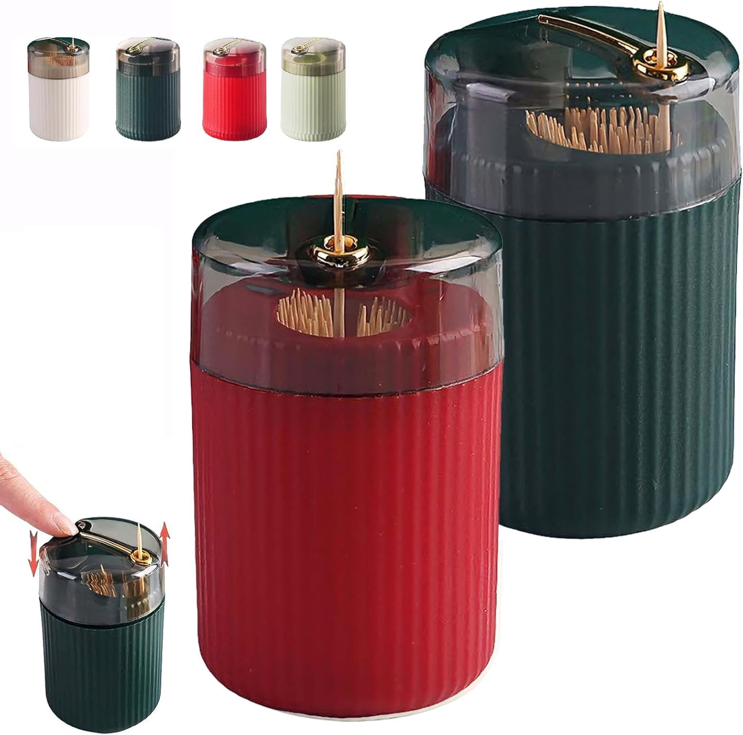 Toothpick Dispenser, Pop-Up Automatic Toothpick Dispenser, Portable ...