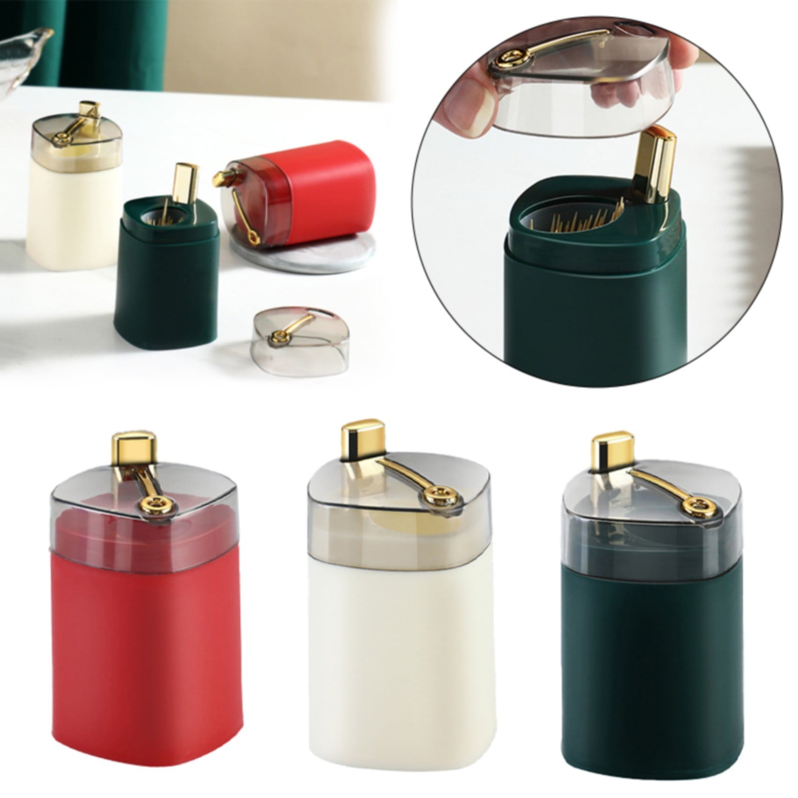 Toothpick Dispenser-with Bamboo Wooden Toothpicks, Portable Creative ...