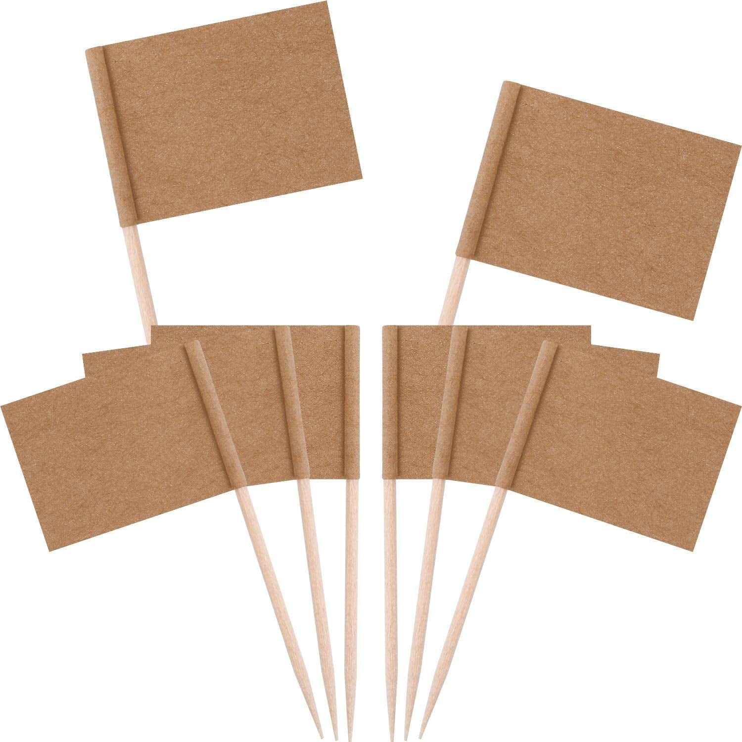 Toothpick Food Flags,100 PCS Kraft Paper Toothpick Flag Cute Cupcake ...