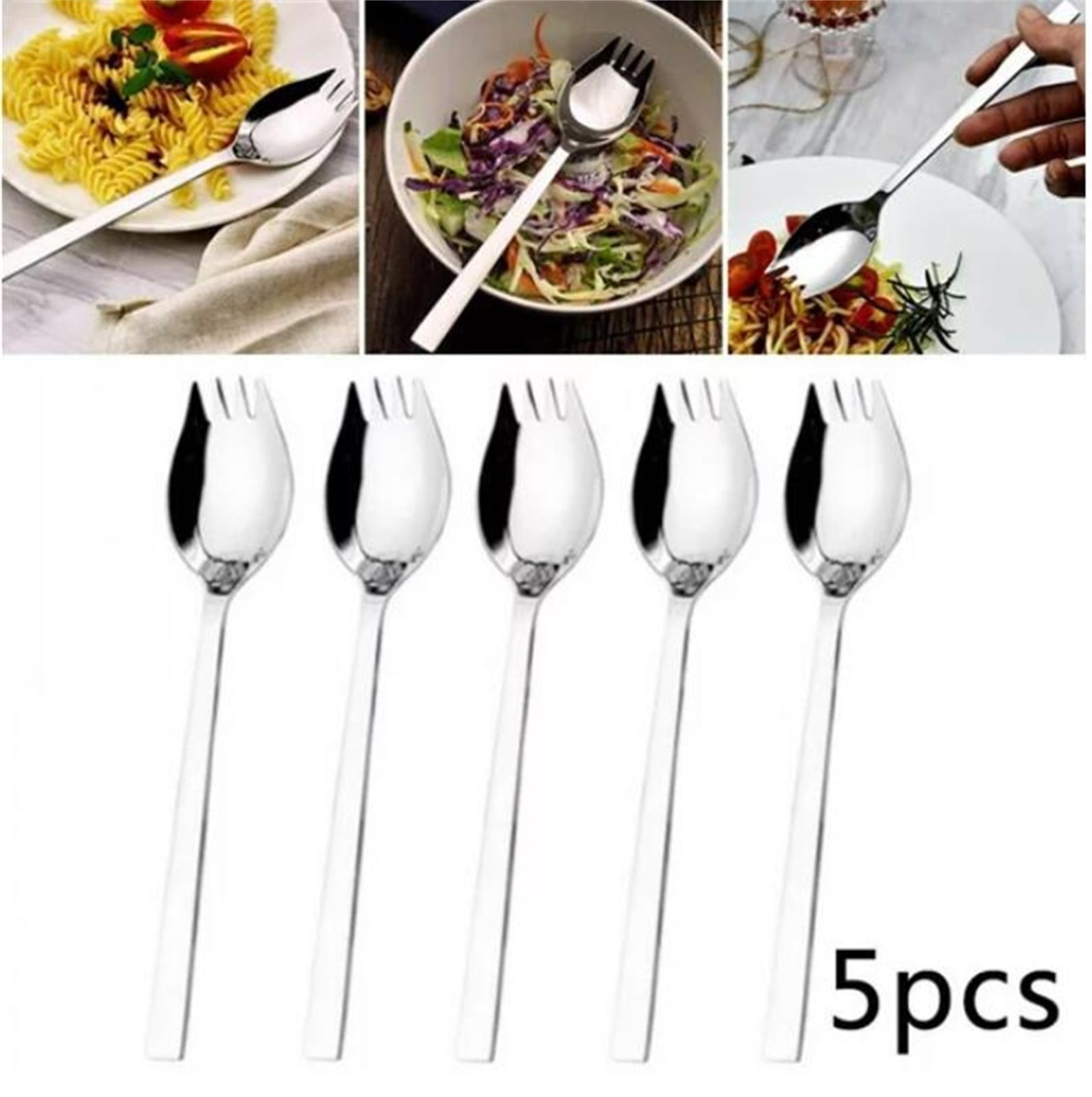 Toothpick Holder 5 Pieces Dual Purpose Fork Spoon Instant Noodles Fruit ...