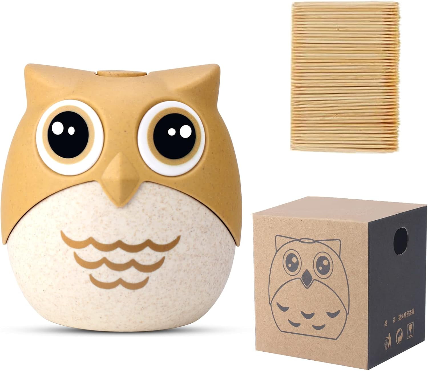 Toothpick Holder Dispenser with Bamboo Toothpicks, Portable Decorative ...