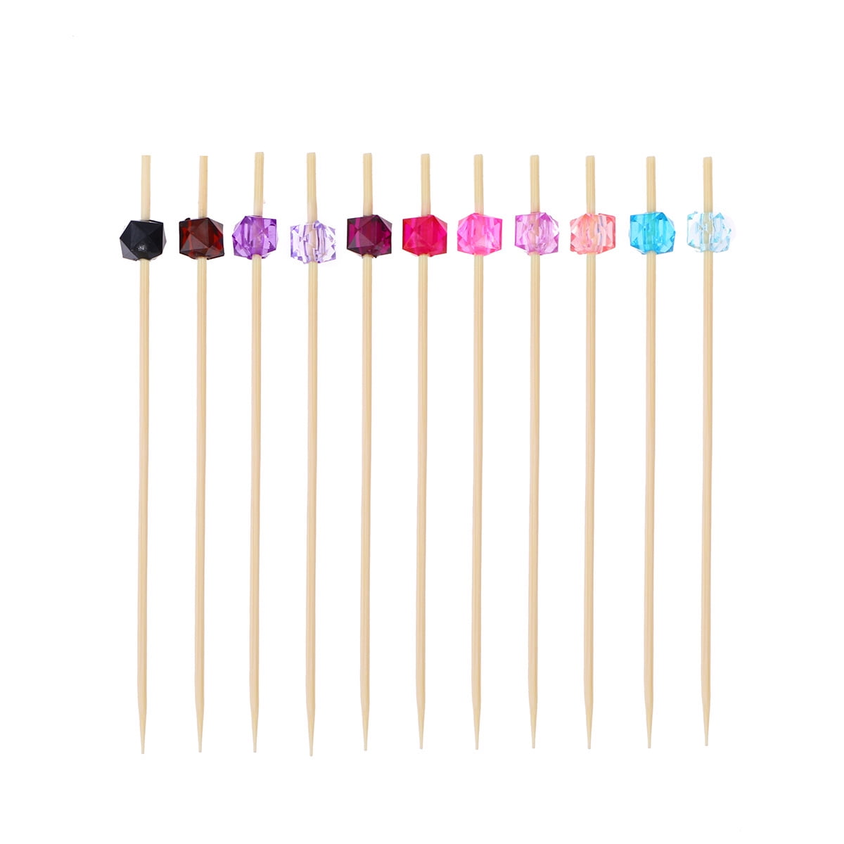 Raindrops Bamboo Cocktail Picks with Acrylic Beads for Party and ...