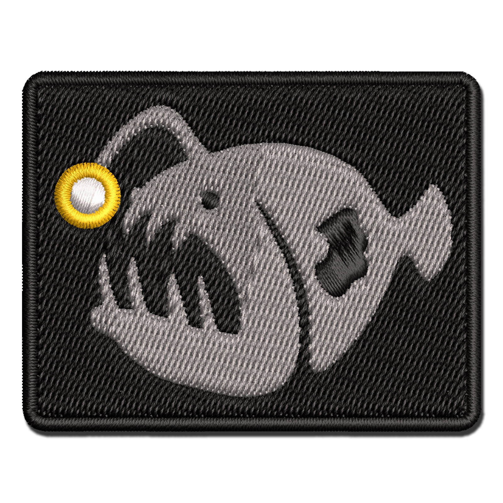 Toothy Angler Fish Applique Multi-Color Embroidered Hook & Loop Patch ...