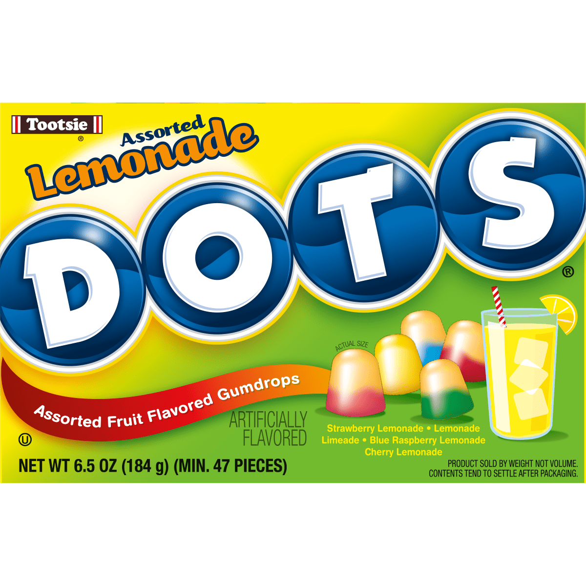 Tootsie Dots Limited Edition, Assorted Lemonade Flavor Gumdrops, 6.5 ...