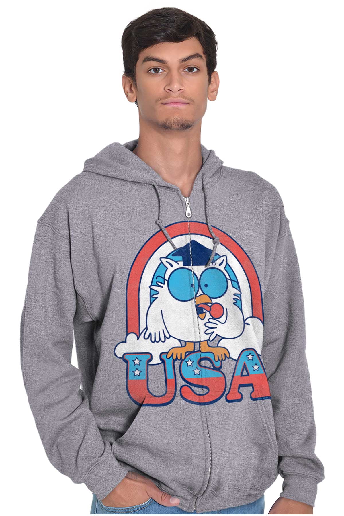 Tootsie Mr Owl American Patriot USA Unisex Plus Size Zip Hoodie Brisco ...