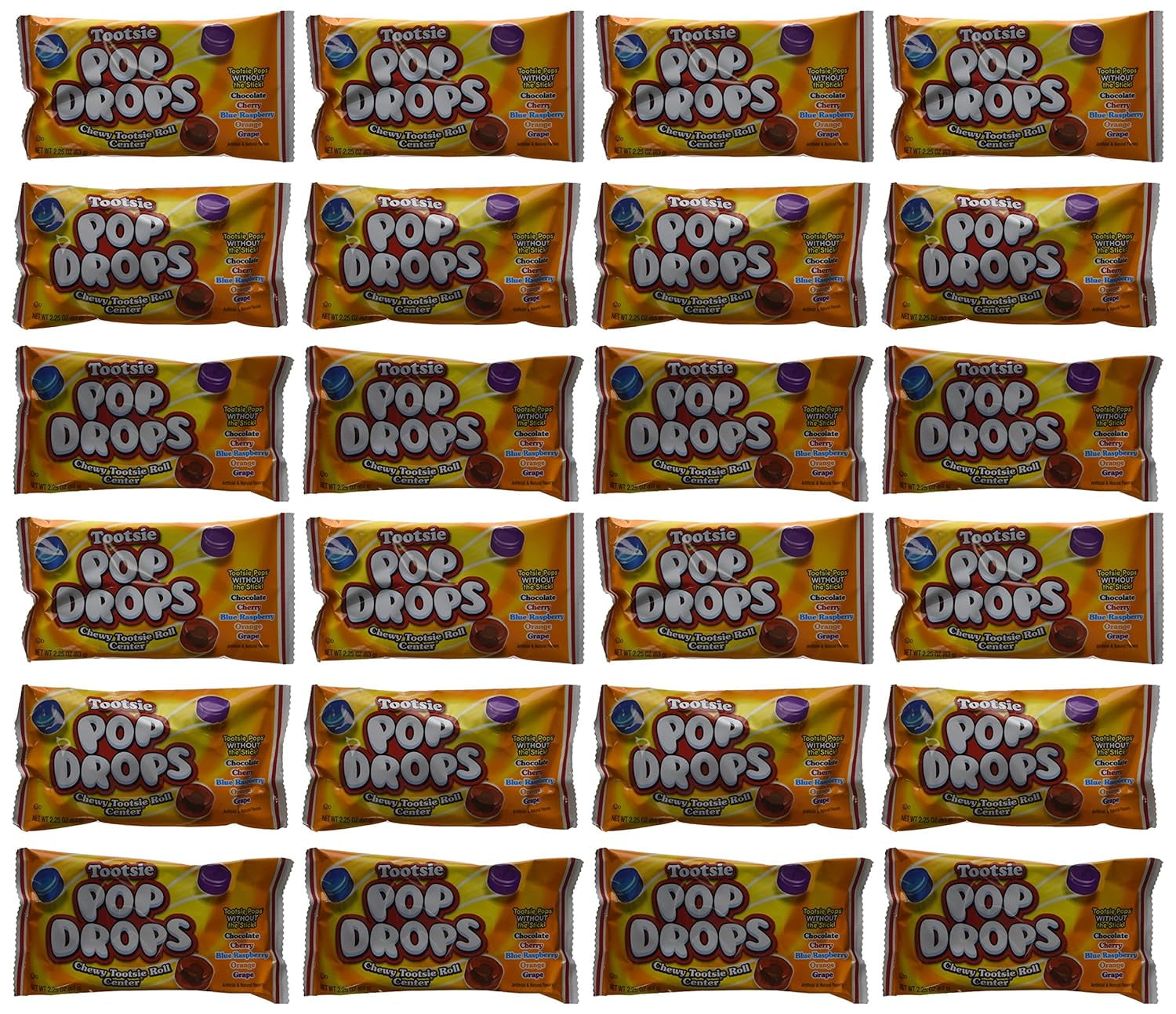 Tootsie Pop Drops Candy Sucker Pack, 24 ct - 2.25 oz each, Flavors ...