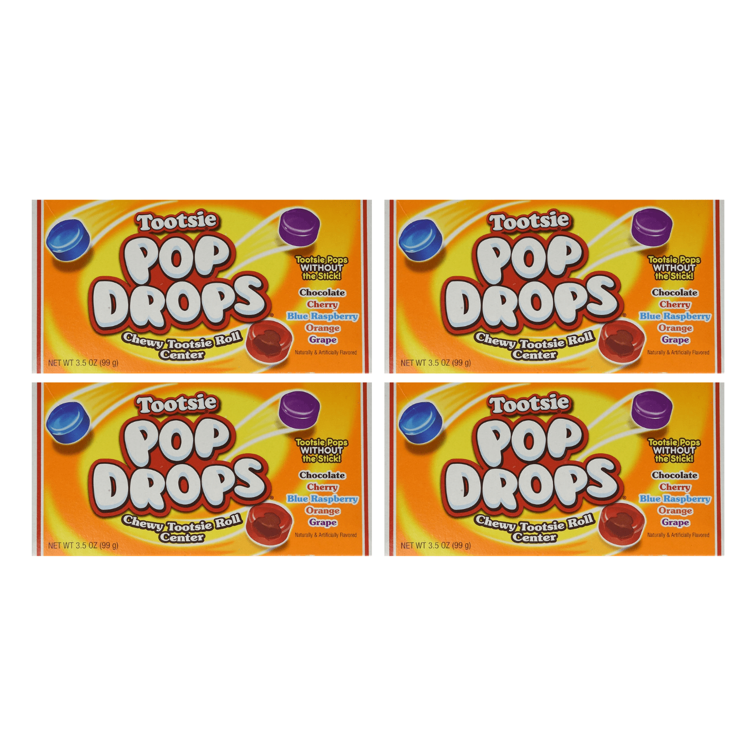 (4 pack) Tootsie Pop Drops, Assorted Flavor Gluten Free Candy, 3.5 oz ...