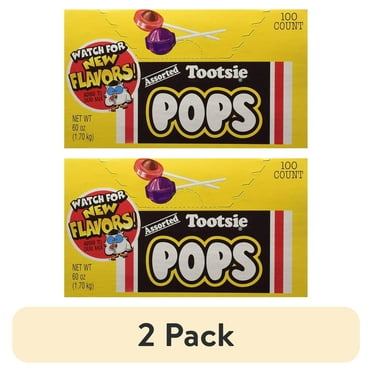 Tootsie Roll Assorted Pops Variety Pack, Cherry, Raspberry Flavors, 100 ...