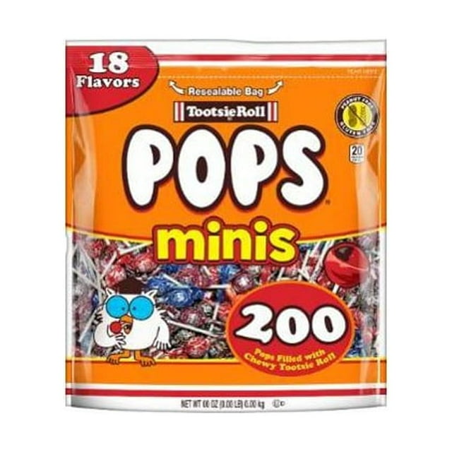 Tootsie Pops Minis Lollipops - Bag of 200 - Walmart.com