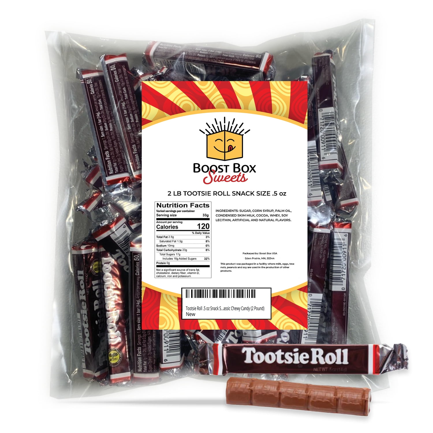 TOOTSIE ROLL INDUSTRIES, Tootsie Roll .5 oz Fun Bar, Bulk Chewy Candy ...