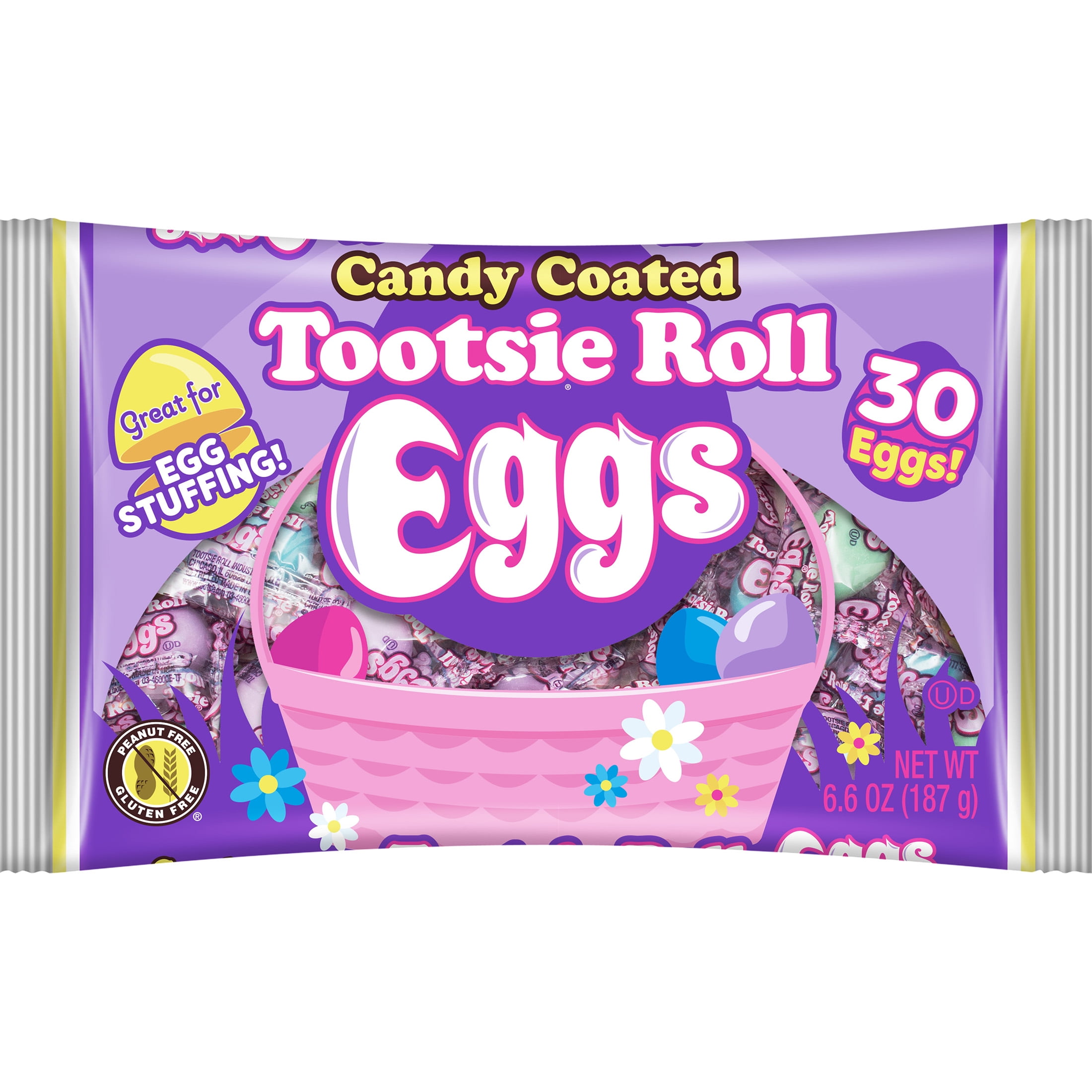 Tootsie Roll, Candy Coated, Easter Eggs, Individually Wrapped, 6.6 oz ...
