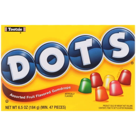 Tootsie Roll DOTS Assorted Fruit Flavored Gumdrops Candy Theater Box ...