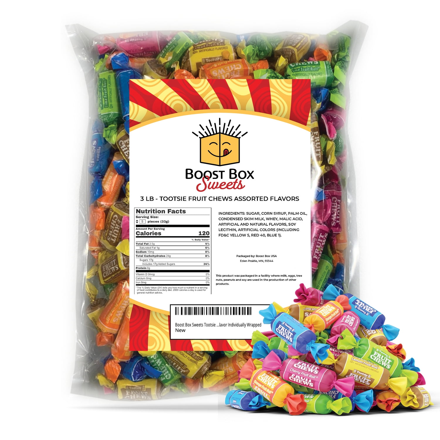 Tootsie Roll Fruit Chews 5-Flavor Individually Wrapped Bulk ...