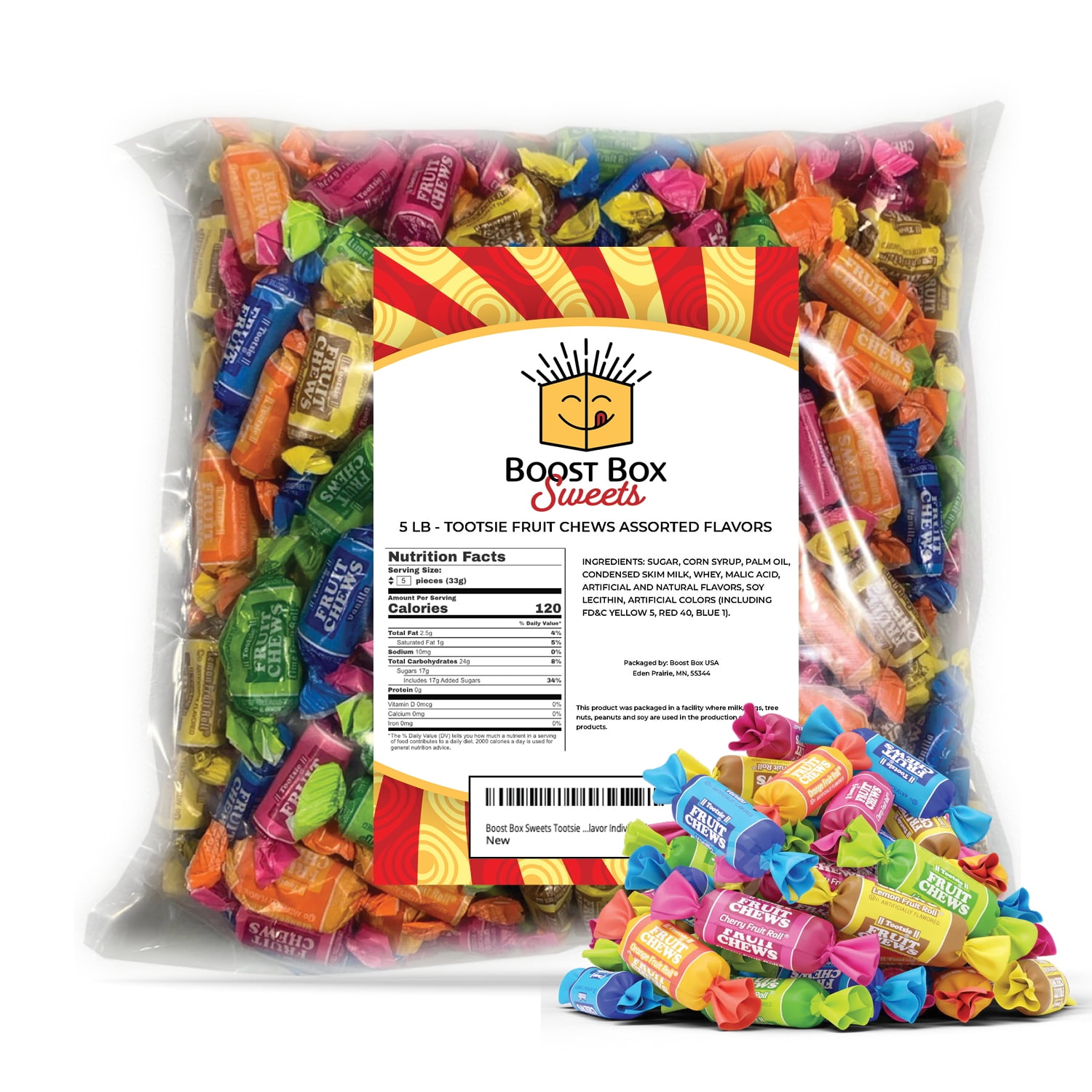 Tootsie Roll Fruit Chews 5-Flavor Individually Wrapped Bulk ...