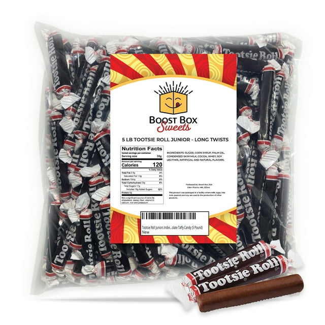 Tootsie Roll Juniors Long Twist Individually Wrapped Bulk Classic Chewy ...