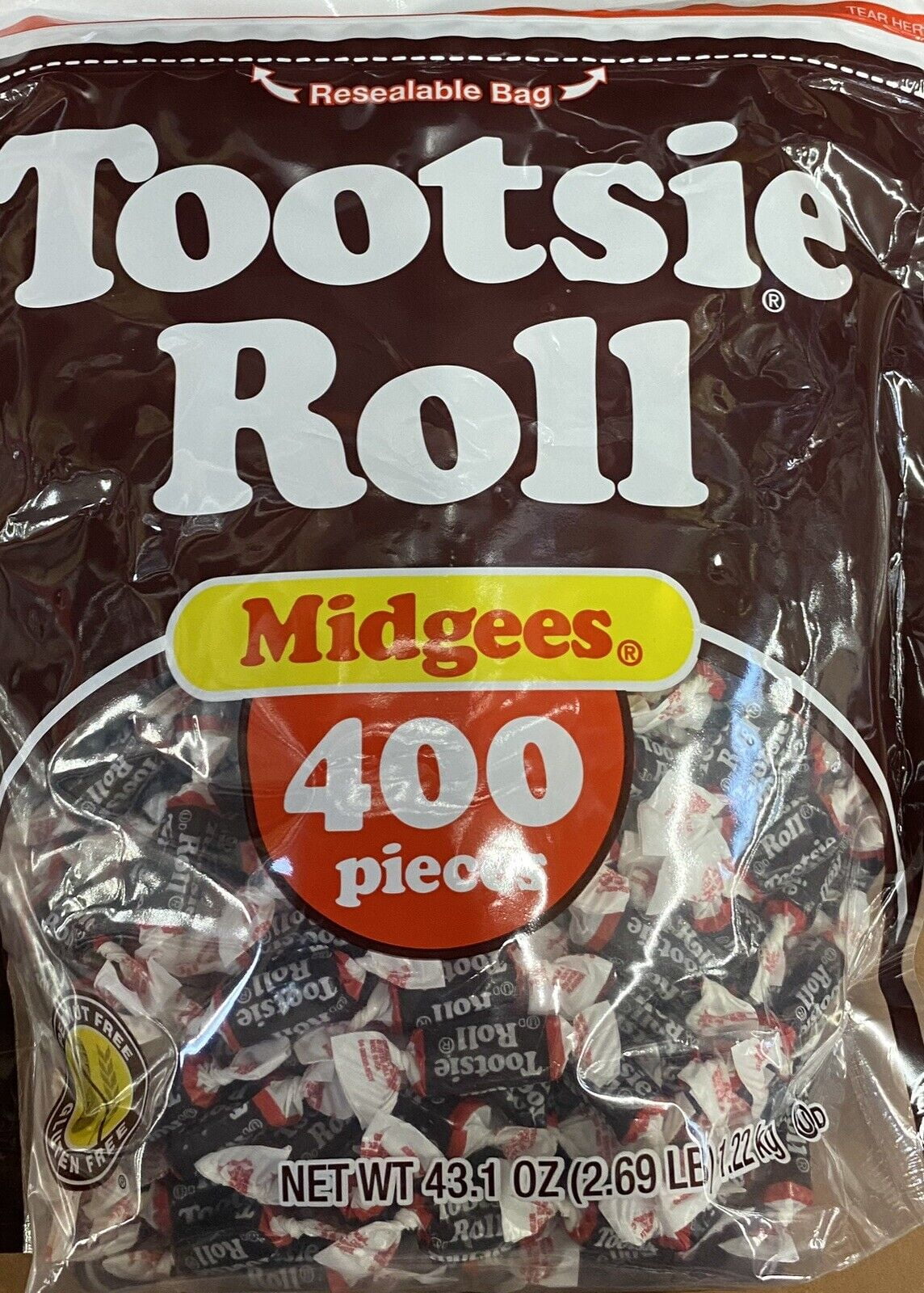 Tootsie Roll Midgees Chocolate Candy 43.1 oz Bag - 400 Pieces ...