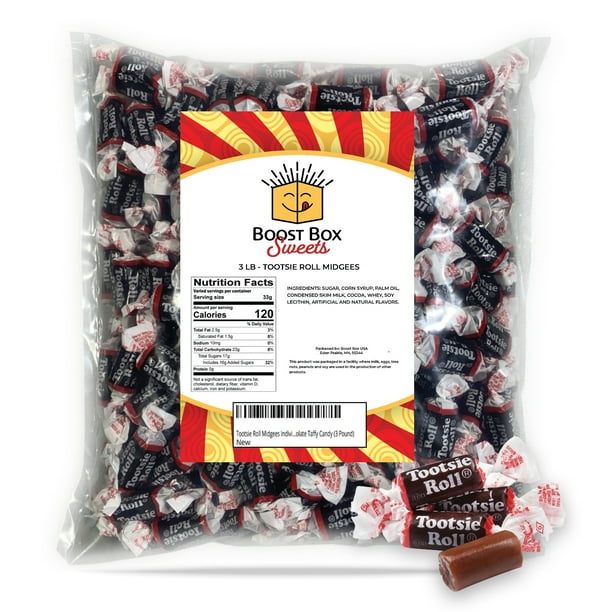 Tootsie Roll Midgees Individually Wrapped Bulk Classic Chewy Chocolate ...