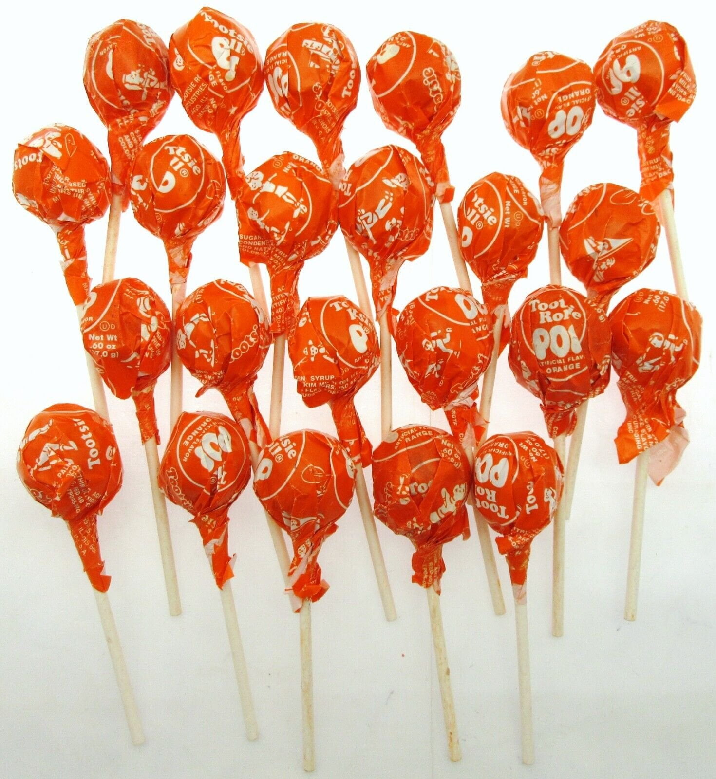 Tootsie Roll Orange Pops One Pound 16oz Suckers Chocolate Chews Candy ...