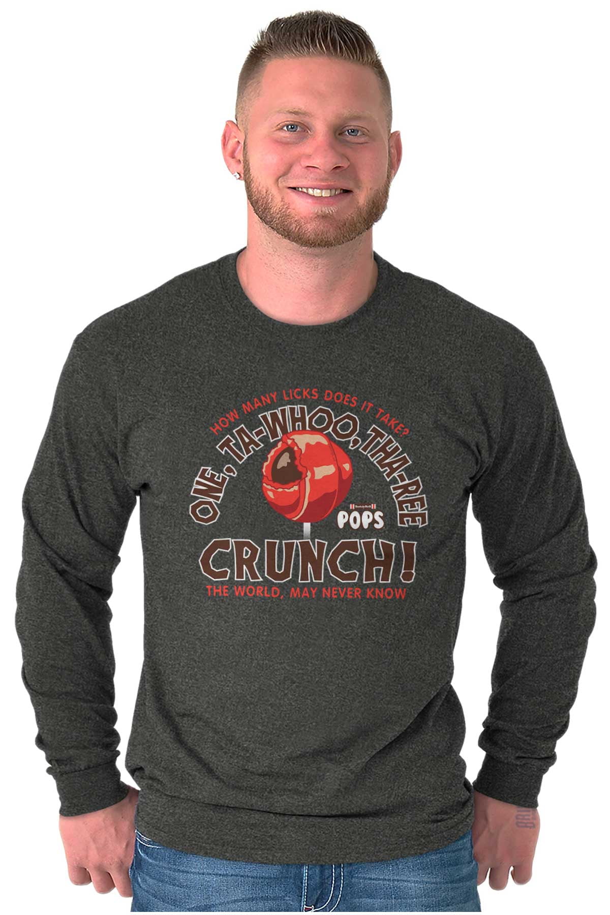 Tootsie Roll Pop How Many Licks Funny Unisex Plus Size Long Sleeve ...
