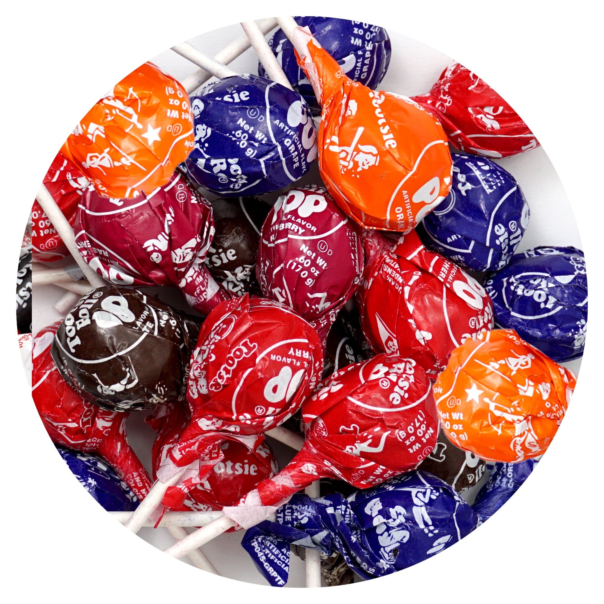 Tootsie Roll Pops with Chocolate Tootsie Roll Center, 1lb Bulk Bag ...