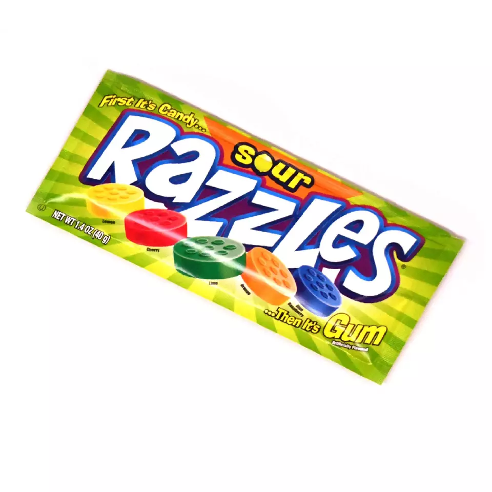 Tootsie Roll Sour Razzles Candy/Gum, Box of 24 1.4-Ounce Bags - On Sale ...