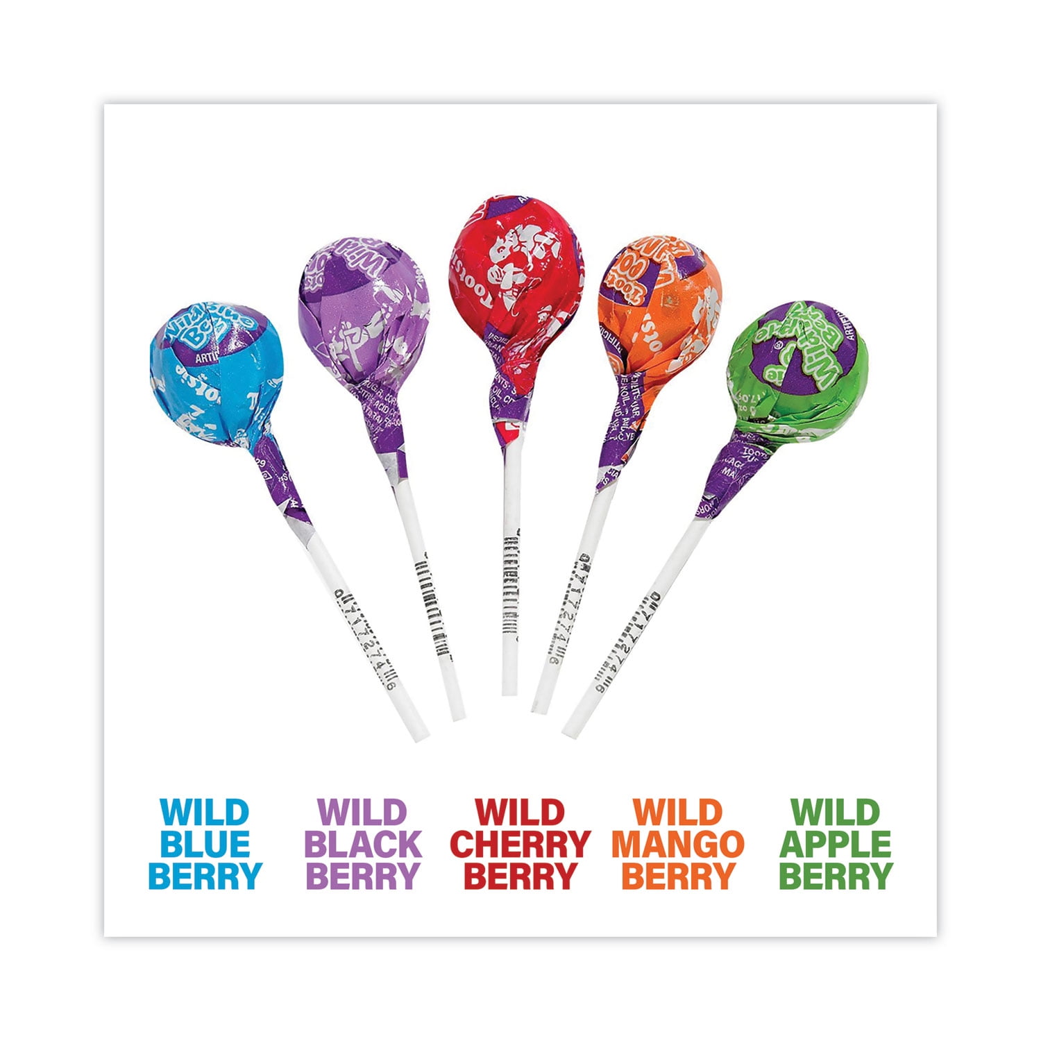 Tootsie Roll Tootsie Pops, Assorted Wild Berry Flavors, 0.6 oz ...