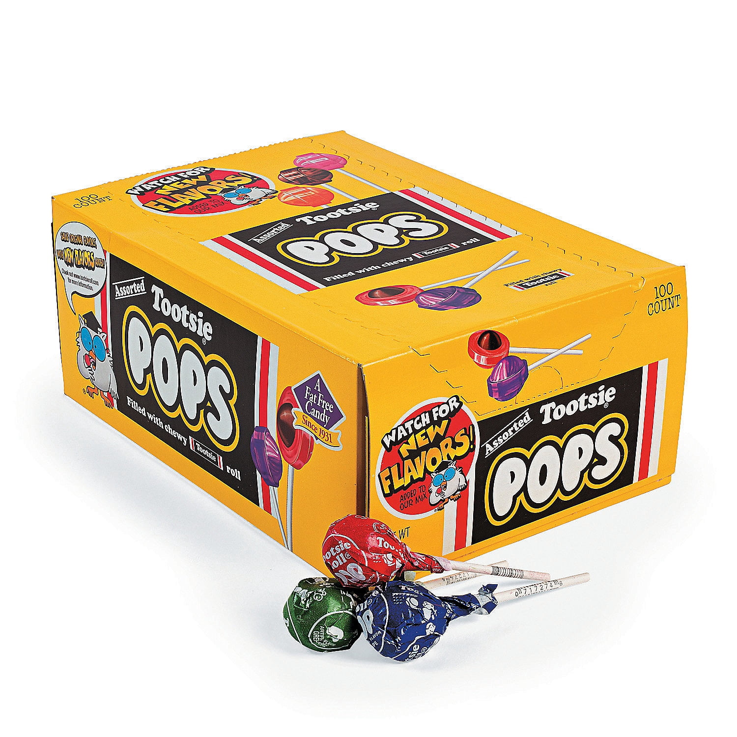 Tootsie Pops Candy Variety Packs, Assorted Flavors, 0.6 oz, 100/Box ...