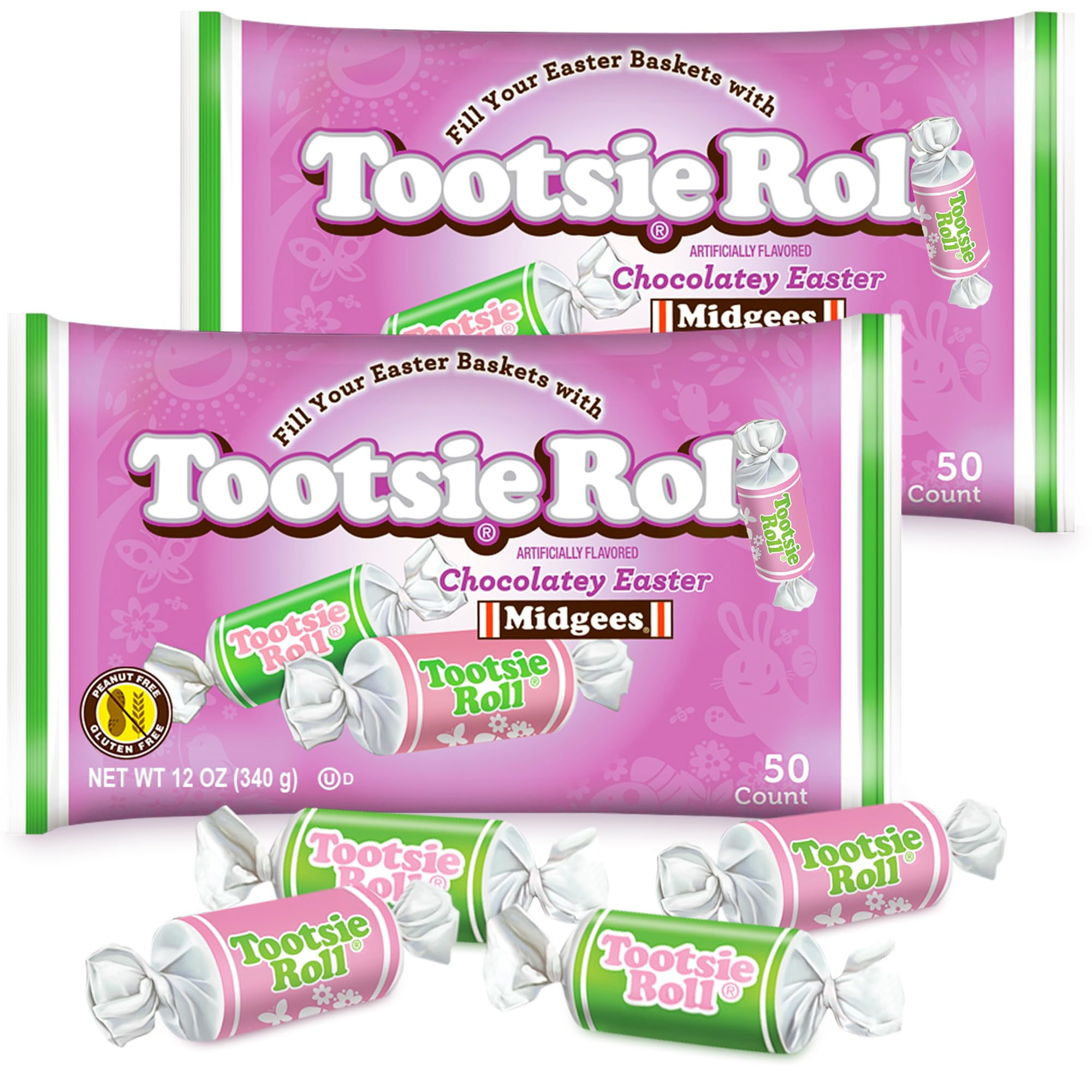Tootsie Rolls Easter Midgees Chocolatey Chewy Candy MDH1100 Pcs ...