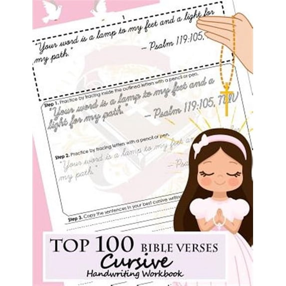 Top 100 Bible Verses Cursive Handwriting Workbook: Learning Cursive ...